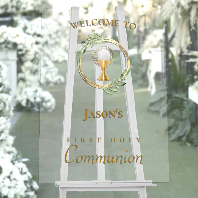 First Communion welcome sign | Zazzle
