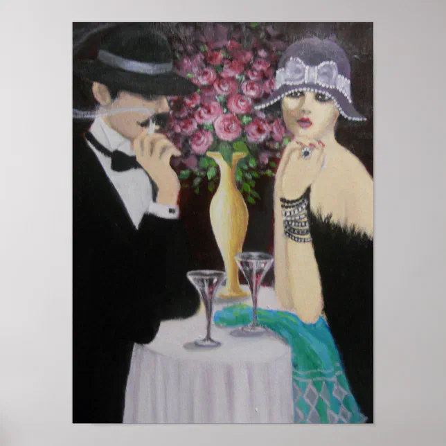 FIRST DATE, ART DECO POSTER | Zazzle
