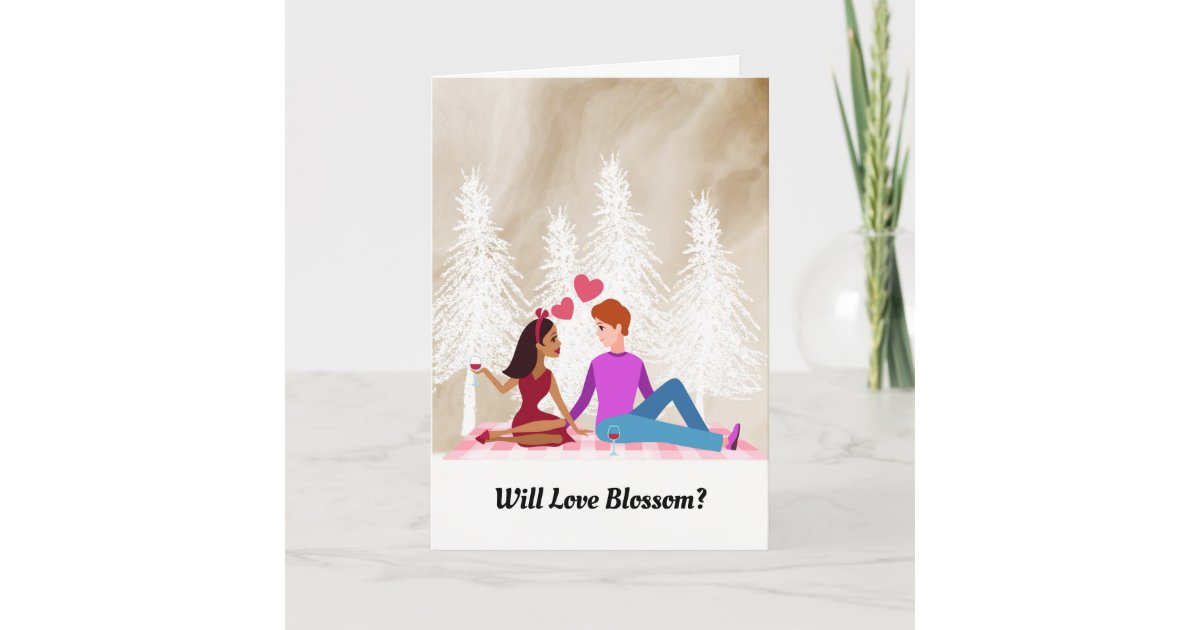 First Date Couple on Picnic Card | Zazzle
