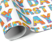 FIRST DAY Jigsaw Alphabet Wrapping Paper | Zazzle
