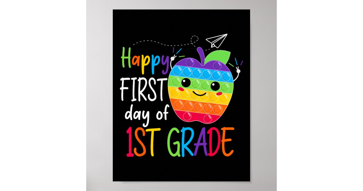 First day of 1st Grade Teacher Girls Boys Back To Poster | Zazzle