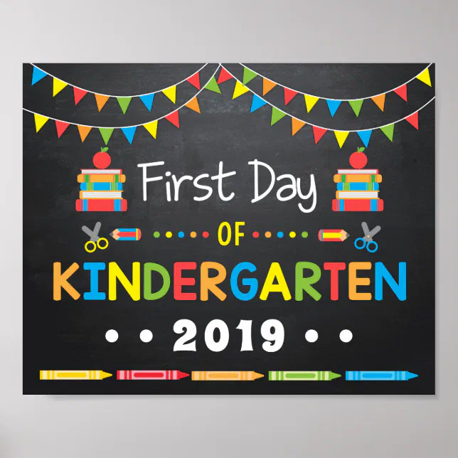 First Day of Kindergarten, Chalkboard Sign | Zazzle