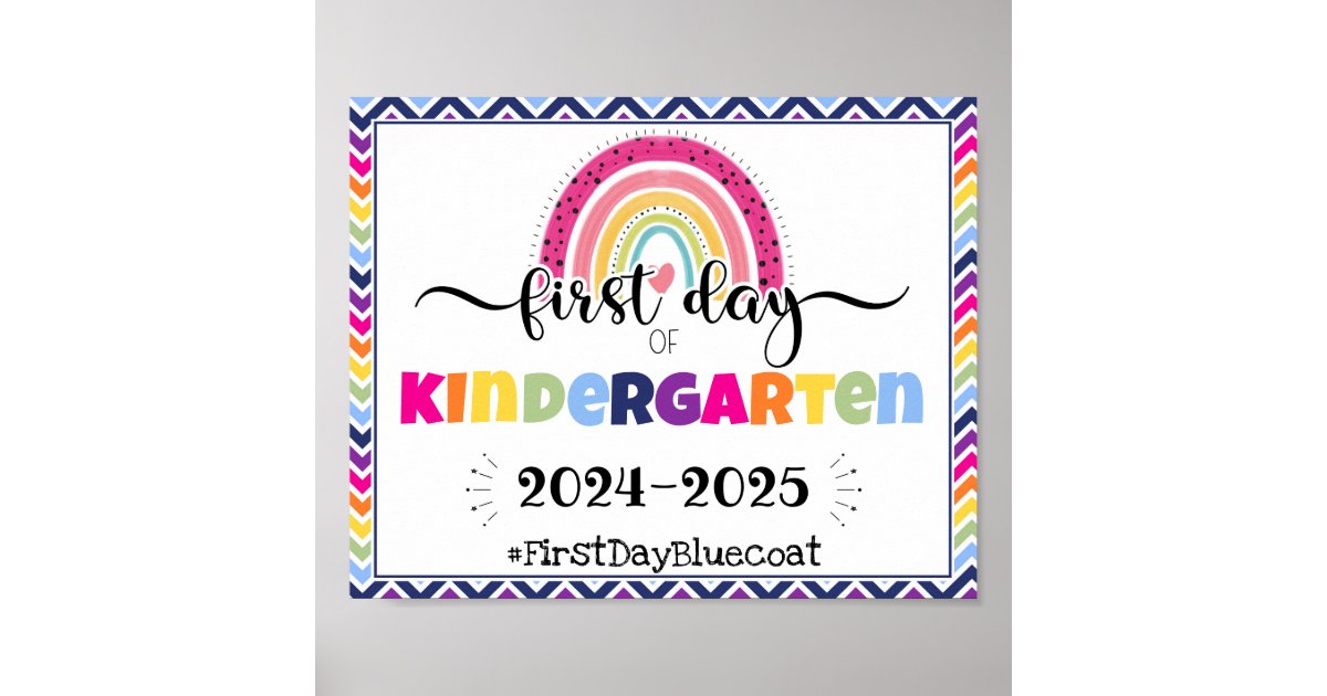 first day of kindergarten photo prop sign | Zazzle