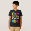First Day of Pre-K Rainbow Preschool Kids T-Shirt | Zazzle