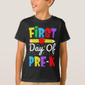 First Day of Pre-K Rainbow Preschool Kids T-Shirt | Zazzle