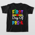 First Day of Pre-K Rainbow Preschool Kids T-Shirt | Zazzle
