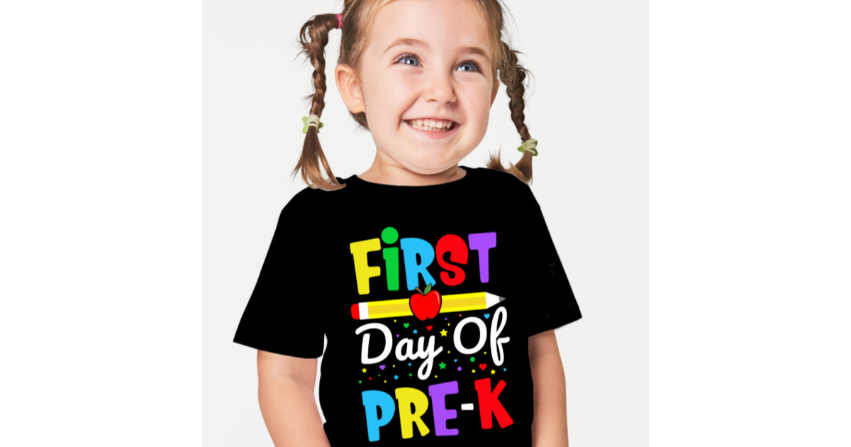 First Day of Pre-K Rainbow Preschool Kids T-Shirt | Zazzle