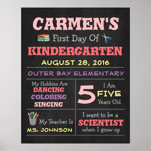 First Day Of School Children's Poster Photo Props | Zazzle