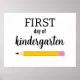 First Day of School Custom School Grade Poster | Zazzle