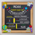 First Day of School Fill In Blanks Chalkboard Poster | Zazzle