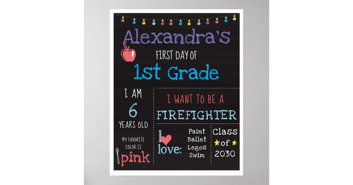 First Day of School Poster | Zazzle