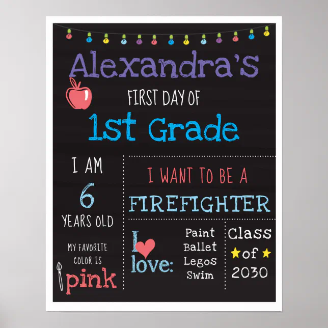 First Day of School Poster | Zazzle