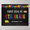 First Day Of School Sign | 4th Grade Poster | Zazzle