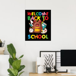 First Day of School Teacher Welcome Back to School Poster | Zazzle
