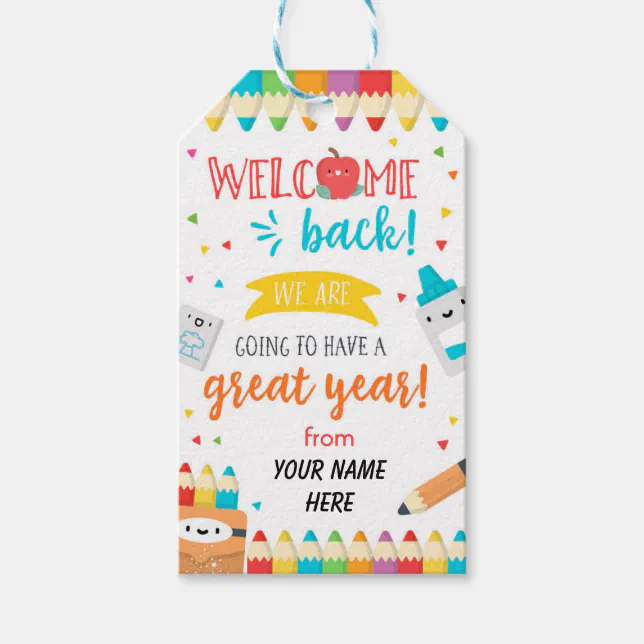 First Day of School Welcome Back To School Gift Tags | Zazzle