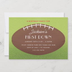 First Down Football Birthday Party Invitation | Zazzle