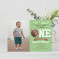 First Down Football Green ONE 1st Birthday Party Invitation | Zazzle