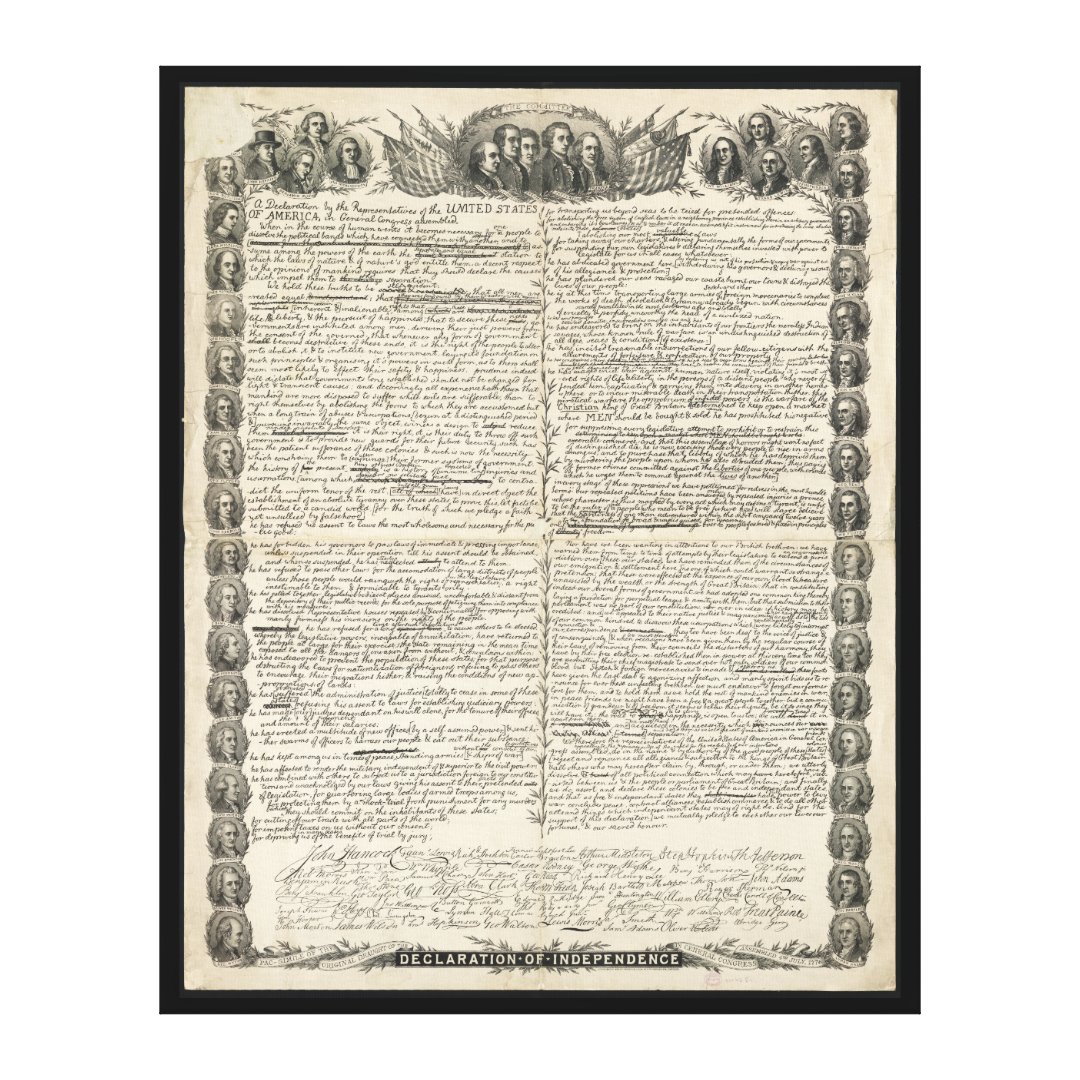 First Draft of the Declaration of Independence Canvas Print | Zazzle