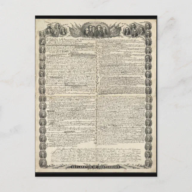 First Draft of the Declaration of Independence Postcard | Zazzle