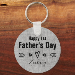 First Father's Day Personalized Keychain | Zazzle