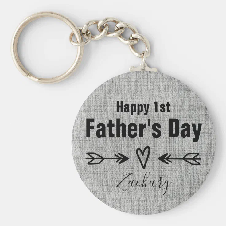First Father's Day Personalized Keychain | Zazzle