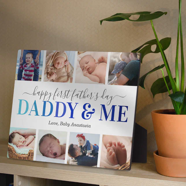 First Father's Day Photo Daddy & Me Plaque | Zazzle