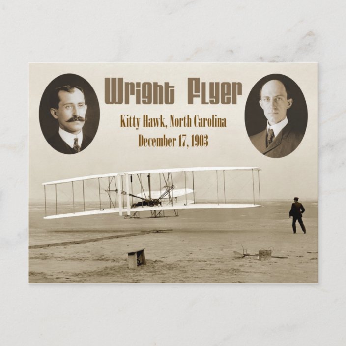First flight of the 1903 Wright Flyer Postcard | Zazzle.com
