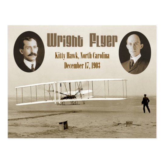 First flight of the 1903 Wright Flyer Postcard | Zazzle.com