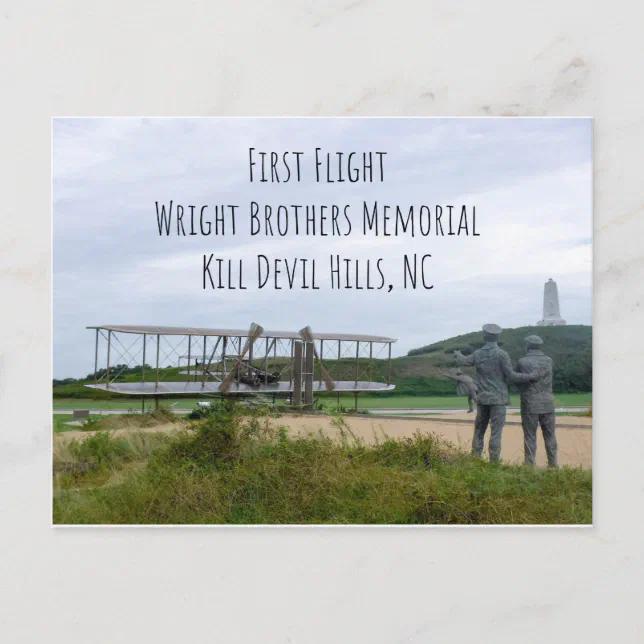First Flight Wright Brothers Monument Post Card | Zazzle