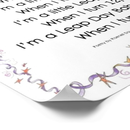 FIRST FOUR LEAP YEARS Poster 12.56" x 10.35" | Zazzle