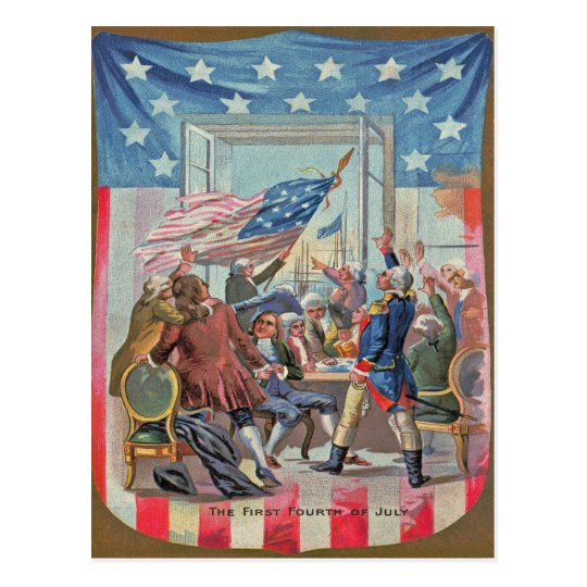 First Fourth of July American Flag Postcard | Zazzle.com