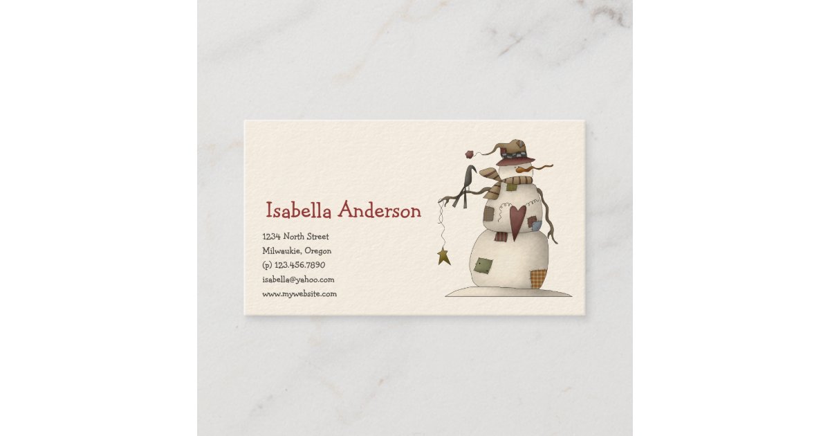 First Frost · Snowman & Crow Business Card | Zazzle
