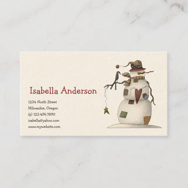 First Frost · Snowman & Crow Business Card | Zazzle