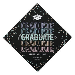 First Generation Graduate Confetti Graduation Cap Topper | Zazzle