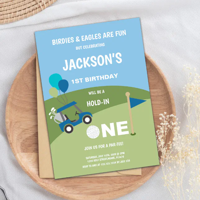 First Golf Birthday Invitation | Zazzle