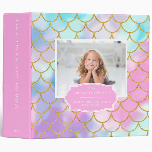 First Grade | Mermaid Homeschool Portfolio Binder | Zazzle