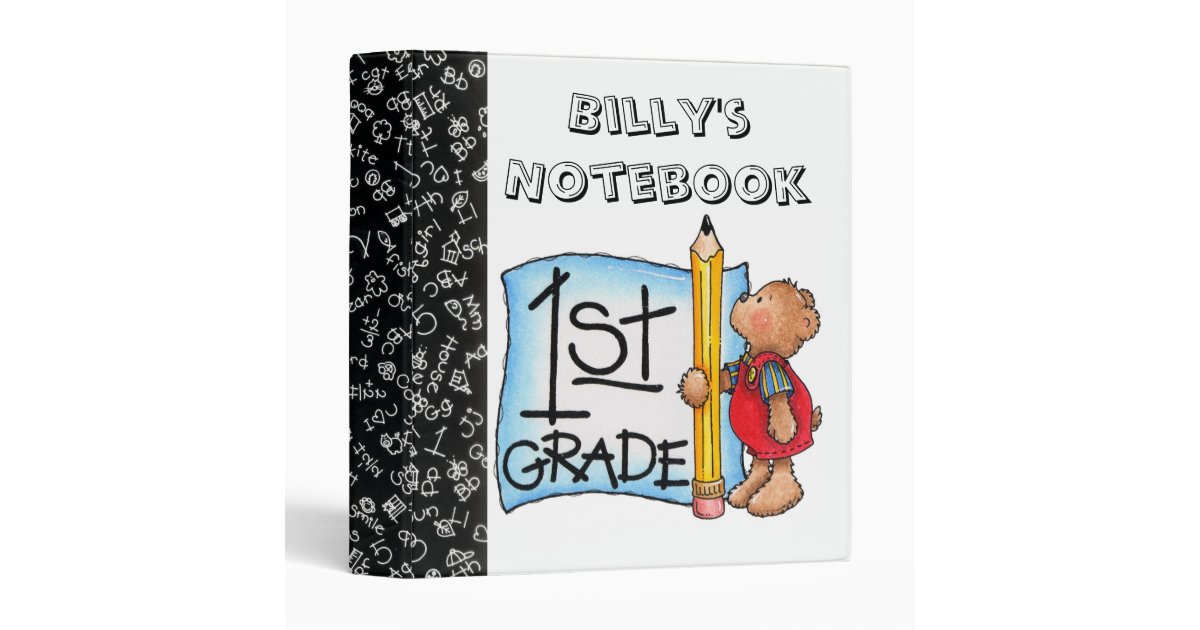 First Grade Notebook 3 Ring Binder | Zazzle