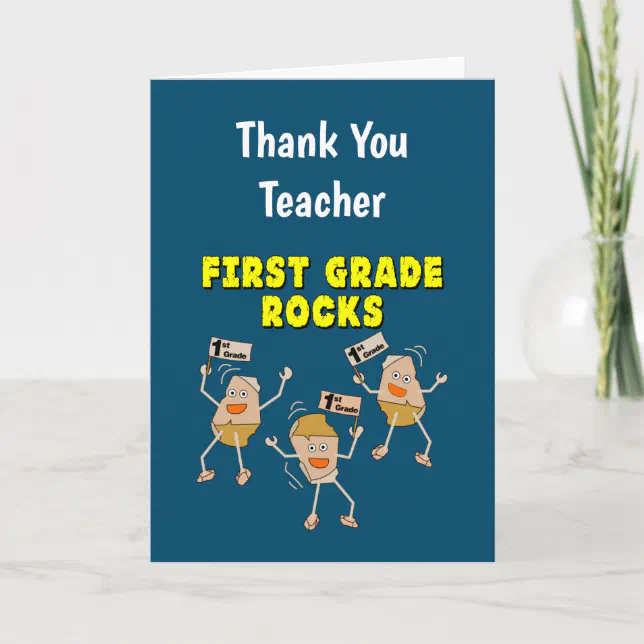 First Grade Rocks Card | Zazzle