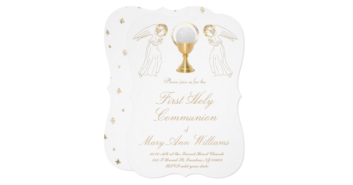 First Holy Communion angels Invitation | Zazzle.com