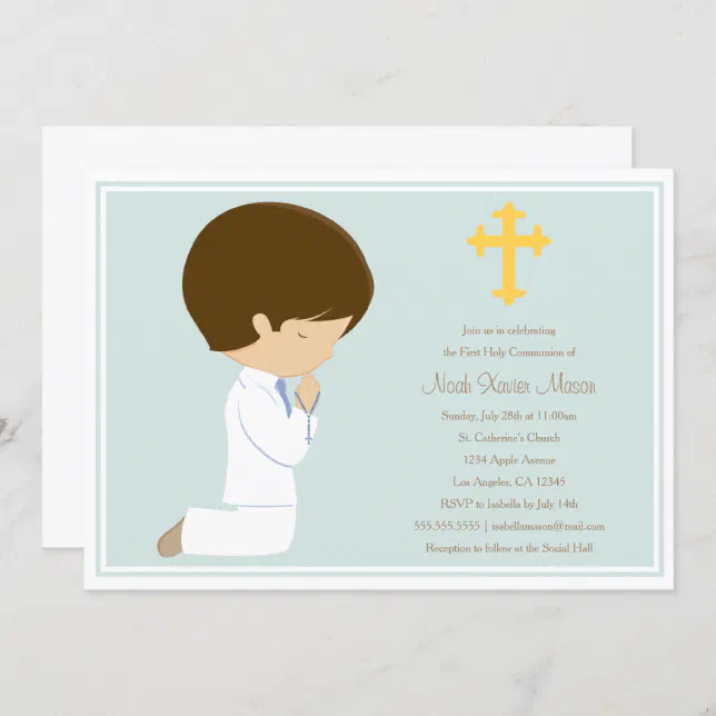 First Holy Communion - Blue | Invitation | Zazzle