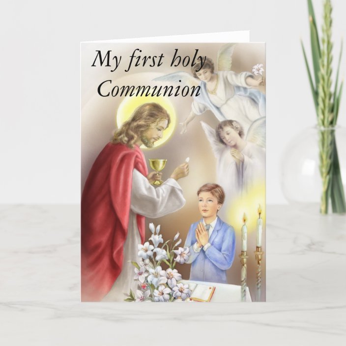 First Holy Communion boy Card | Zazzle.com
