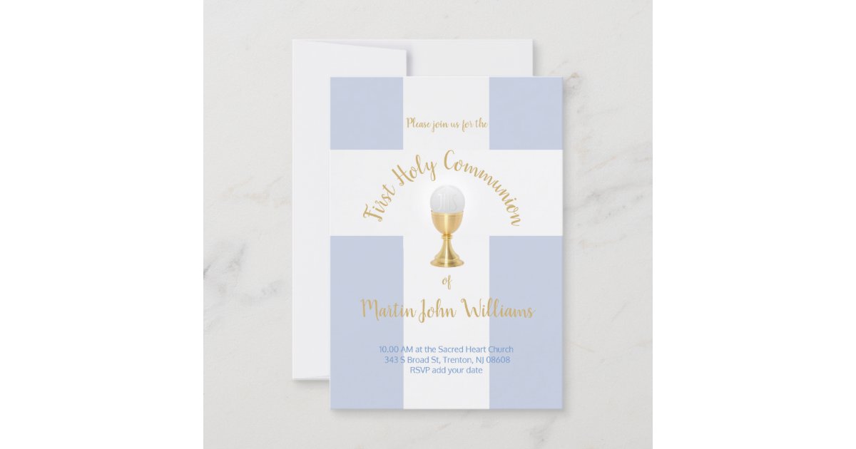 First Holy Communion boy Invitation | Zazzle