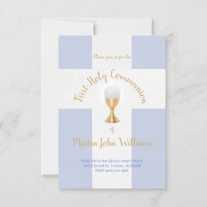 First Holy Communion boy Invitation | Zazzle.com
