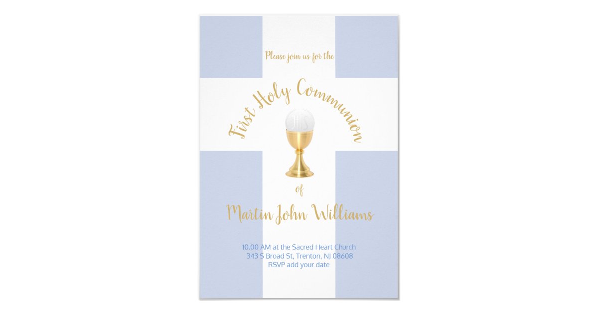 First Holy Communion boy Invitation | Zazzle.com