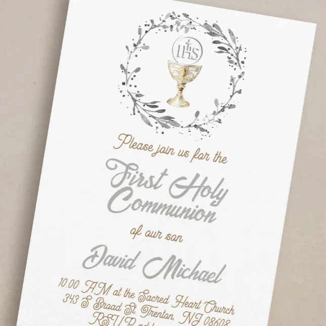 First Holy Communion boy Invitation | Zazzle