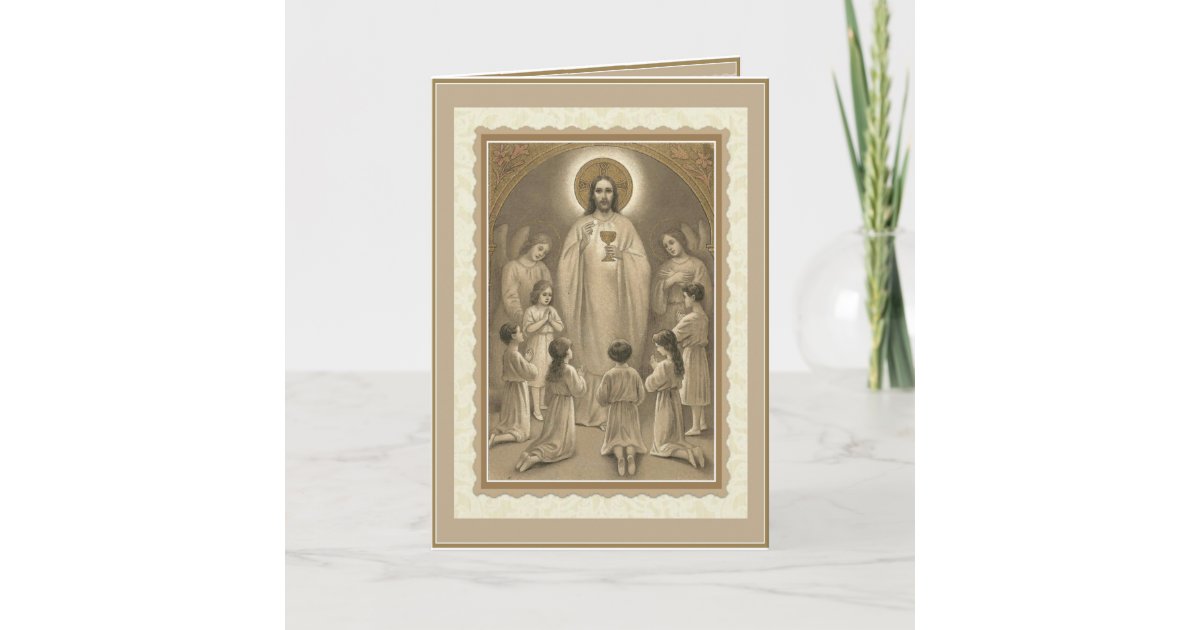 First Holy Communion Card w/prayer & verse | Zazzle.com