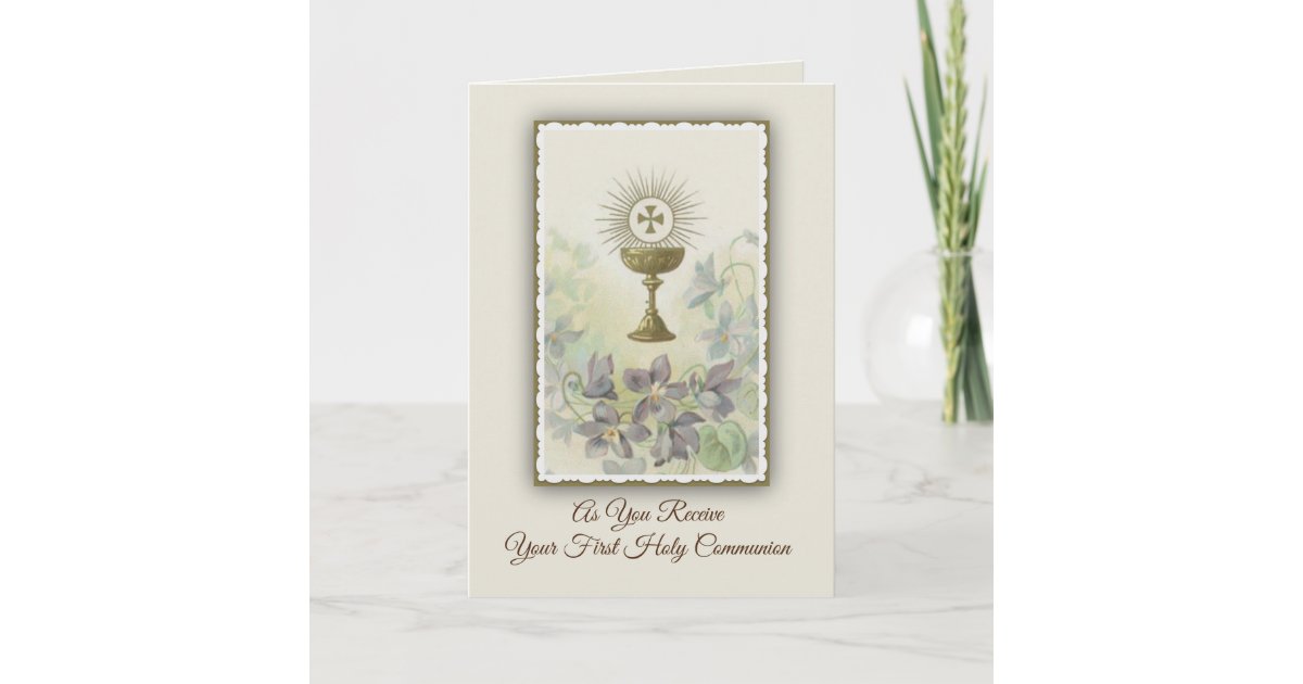 First Holy Communion Catholic Card | Zazzle