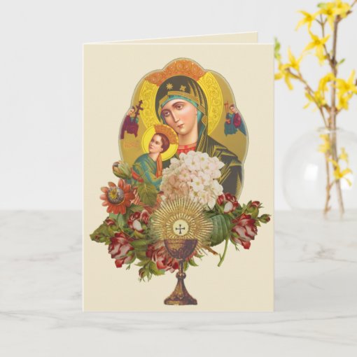 First Holy Communion Catholic Traditional Card | Zazzle