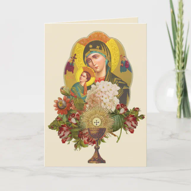 First Holy Communion Catholic Traditional Card | Zazzle