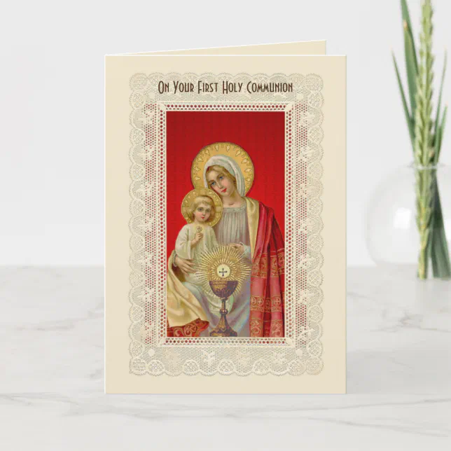 First Holy Communion Catholic Traditional Card | Zazzle